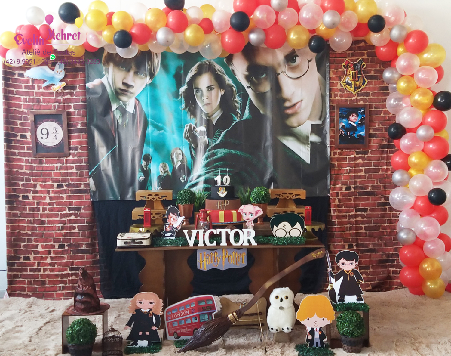 Decoração para festa de aniversário infantil tema Harry Potter | Evelin ...